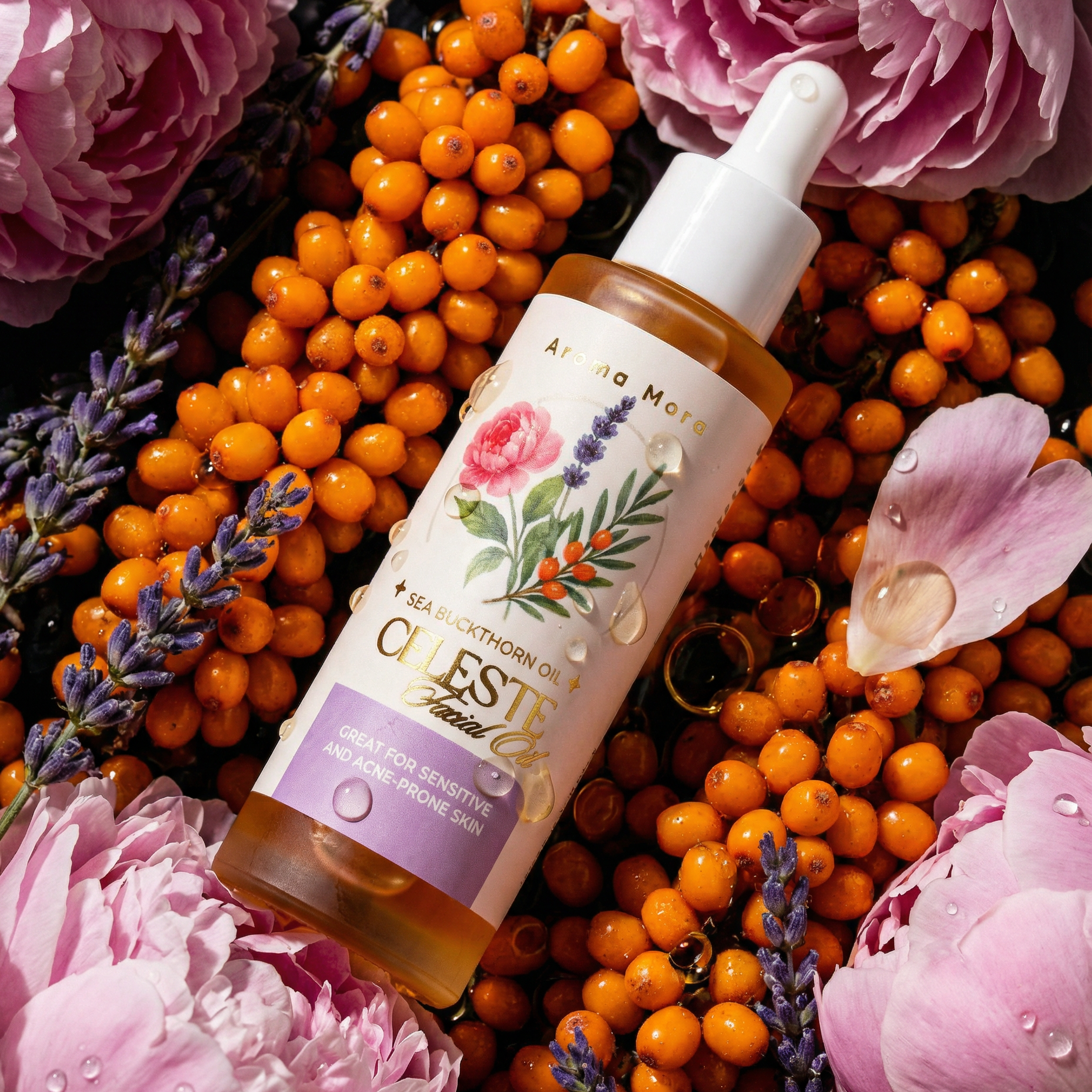 Celeste Facial Oil | Sea Buckthorn Oil – Aroma Mora